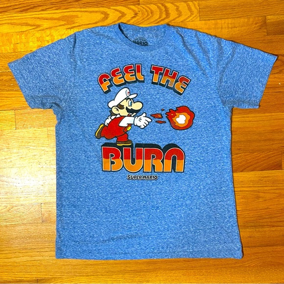 Nintendo | Shirts | Licensed Nintendo Super Mario Feel The Burn Tshirt ...